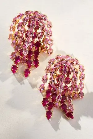 Anthropologie Crystal Fireworks Earrings - Petal Pink