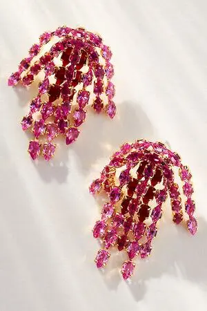 Anthropologie Crystal Fireworks Earrings - Pink