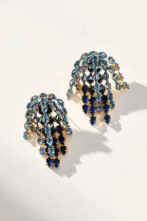 Anthropologie Crystal Fireworks Earrings - Sapphire