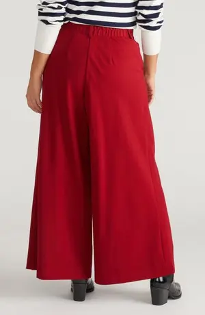 Universal Standard Palais Ponte Wide-leg Pants - Garnet Red