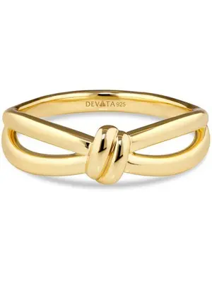 DEVATA Love Knot Ring In Gold Plated Sterling Silver - Yellow Gold