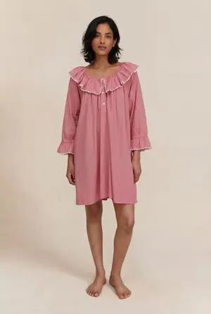 IF ONLY IF India Nightdress - Redcurrant Gingham