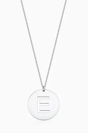 ORADINA Say My Name Initial Pendant Necklace - Letter E/ Silver