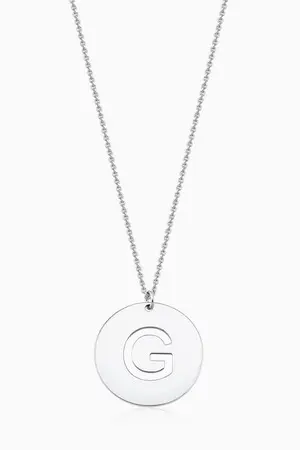 ORADINA Say My Name Initial Pendant Necklace - Letter G/ Silver