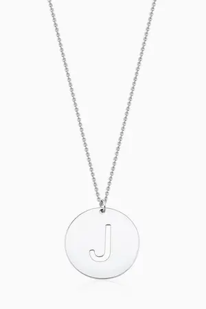 ORADINA Say My Name Initial Pendant Necklace - Letter J/ Silver
