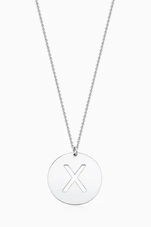 ORADINA Say My Name Initial Pendant Necklace - Letter X/ Silver