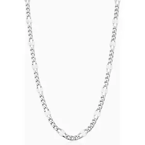 ORADINA Figaro Station Link Necklace - Sterling Silver