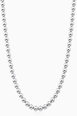 ORADINA Baller Bead Necklace - Sterling Silver