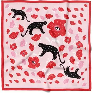 CENTINELLE Poppy Polka Cat Cotton Silk Bandana - Pink