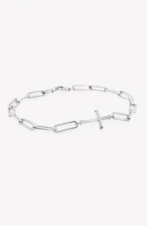 RIZEN JEWELRY Chain Breaker Cross Bracelet - Sterling Silver