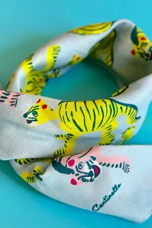 CENTINELLE Nodding Tigers Cotton Silk Bandana