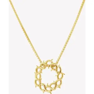 RIZEN JEWELRY Crown Of Thorns Pendant Necklace - 18k Gold Plated
