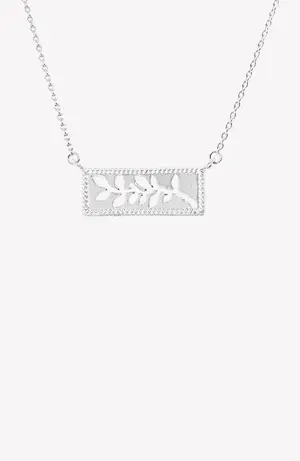 RIZEN JEWELRY Olive Branch Medallion Necklace - Sterling Silver