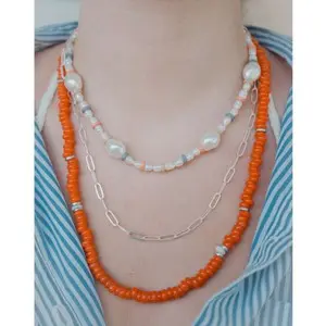 BY LILLA Clownfish Beaded Necklace