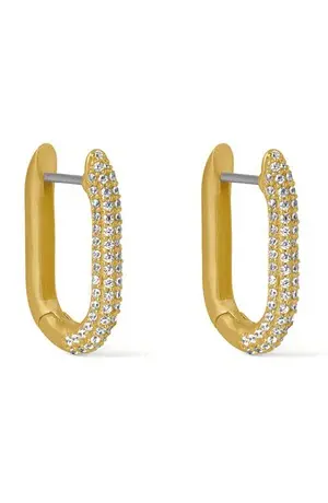 DEAN DAVIDSON Juliette Pavé Hinged Hoop Earrings - White Topaz/gold