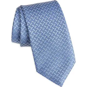 Brioni Geometric Jacquard Silk Tie - Lilac/white