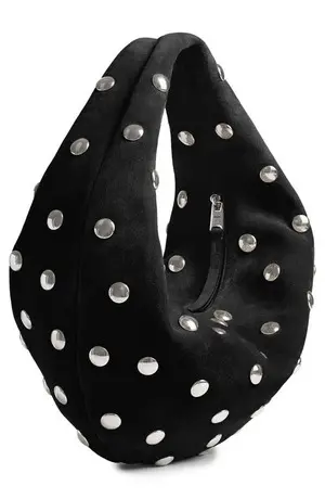 Khaite Olivia Studded Suede Hobo Bag