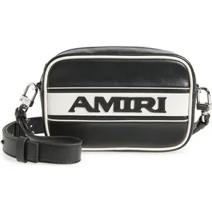 Amiri Leather Camera Case With Crossbody Strap - Black