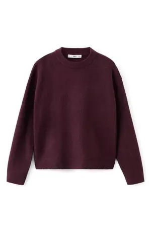 Mango Mariano Crewneck Sweater - Maroon