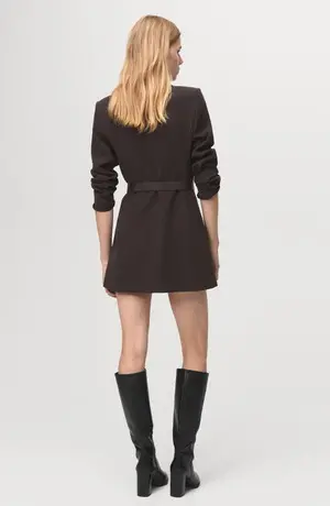 Mango Loida Long Sleeve Double-breasted Coat Dress
