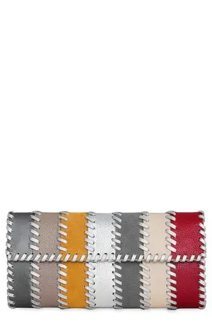 Rebecca Minkoff Whipstitch Patchwork Leather Clutch - Siren/porcelain/cloud