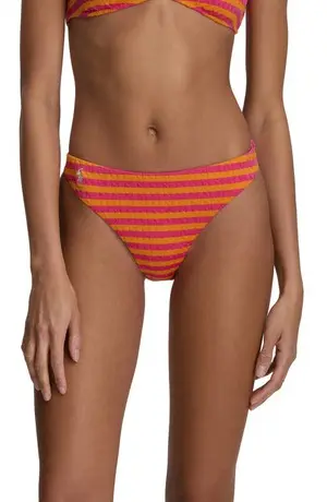 Polo Ralph Lauren Stripe Jacquard Bikini Bottom - Desert Pink Sail Ora
