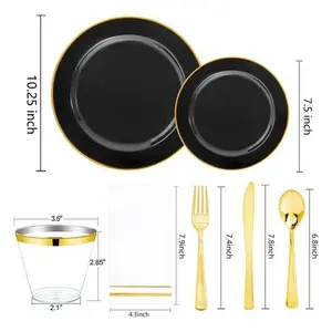 ELAMA Disposable Plastic Dinnerware Party Set