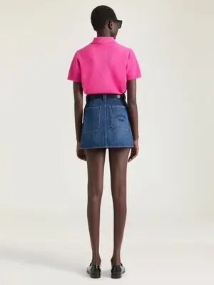 Givenchy Mini Cargo Skirt In Denim - Medium Blue