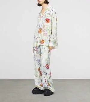 Alexander McQueen Floral Print Silk Shirt