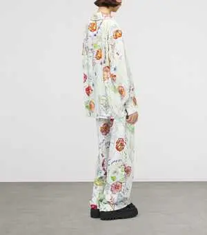 Alexander McQueen Floral Print Silk Shirt