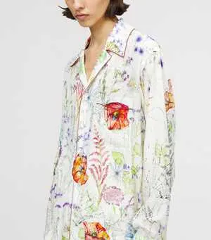 Alexander McQueen Floral Print Silk Shirt