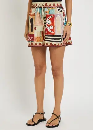 ALEMAIS Printed Linen Shorts