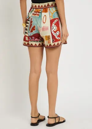ALEMAIS Printed Linen Shorts