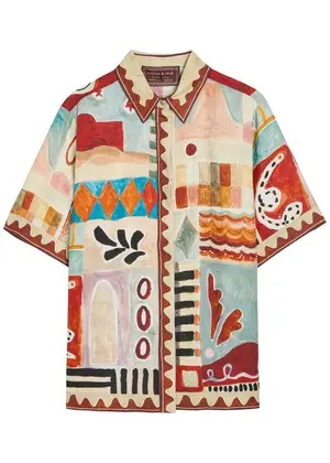 ALEMAIS Alémais Michelle Printed Linen Shirt