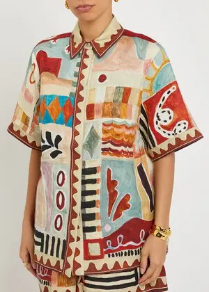 ALEMAIS Alémais Michelle Printed Linen Shirt