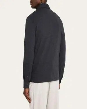 Brunello Cucinelli Cotton Long-sleeve Polo Shirt - Anthracite