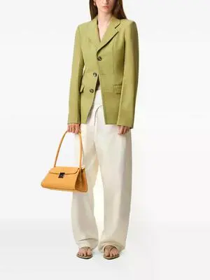 AMI Paris Wool Single-breasted Fitted Jacket - Green