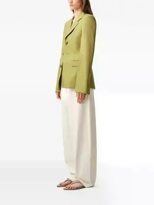 AMI Paris Wool Single-breasted Fitted Jacket - Green