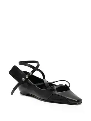 Off-White Strapped Flat Pumps