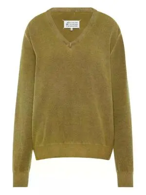 MAISON MARGIELA Knit Virgin Wool V-neck Sweater