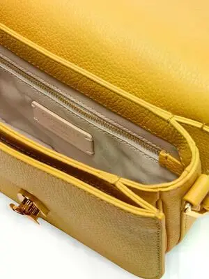 COCCINELLE Dew Leather Crossbody Bag - Yellow