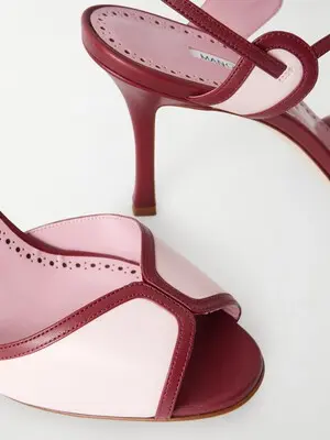 Manolo Blahnik Todda 90 Two-tone Leather Sandals - Pink