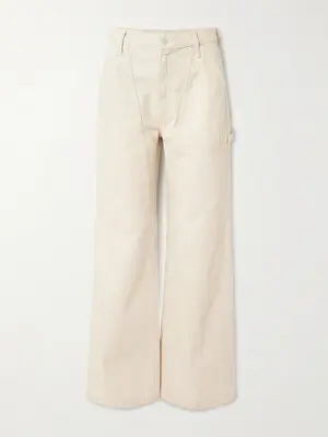 MOTHER The Chisel Sneak High-rise Straight-leg Jeans - Neutrals