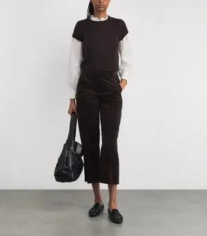 ME+EM Wool-cashmere-silk Knitted T-shirt - Brown
