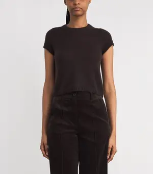 ME+EM Wool-cashmere-silk Knitted T-shirt - Brown