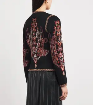 Etro Wool-blend Jacquard Cardigan - Black