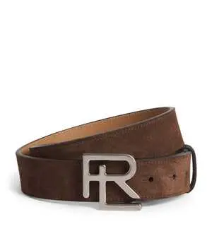 Ralph Lauren Purple Label Suede Belt - Brown