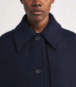 TOTEME Wool Cape Coat With Collar - Navy