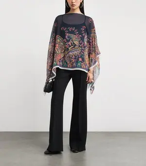 Etro Silk Cape Blouse - Black