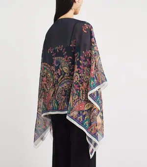 Etro Silk Cape Blouse - Black